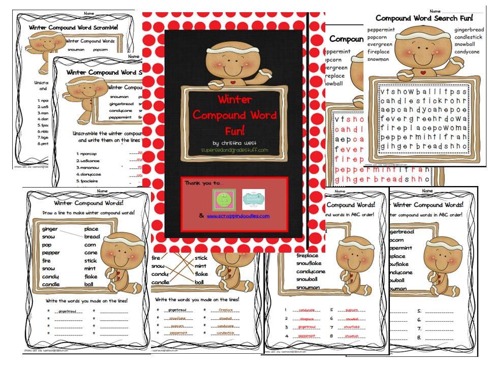 Compound Word Activities | Gingerbread | 1st – 3rd | Homeschool ...