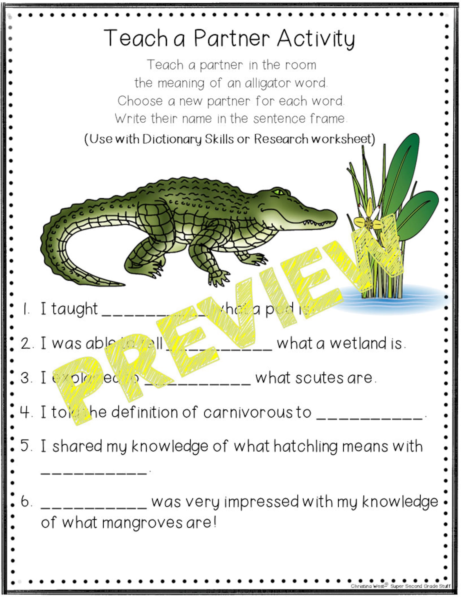 Alligator Themed Word Activities | 1st – 3rd | Homeschool | Printable ...
