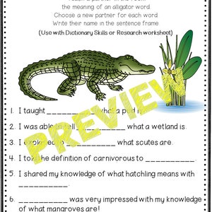 Alligator Themed Word Activities 1st 3rd Homeschool Printable ...