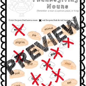 Parts of Speech Practice Worksheets| Thanksgiving| November | 1st – 5th ...