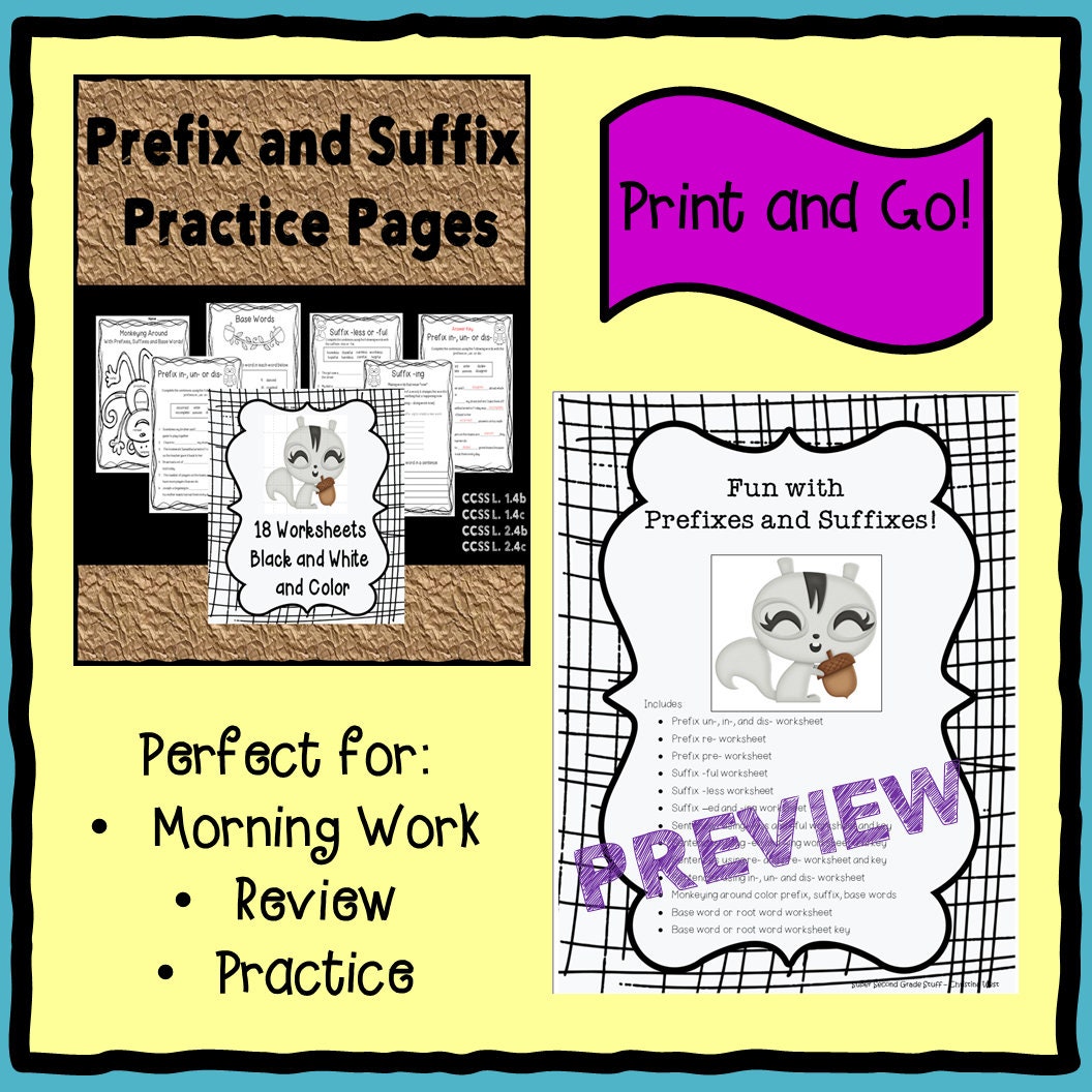Prefix and Suffix Practice Worksheets | 1st – 5th | Homeschool ...
