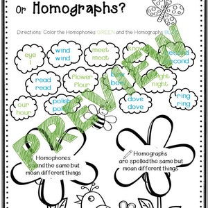 Homophones and Homographs Activities | 1st – 4th | Spring Theme ...