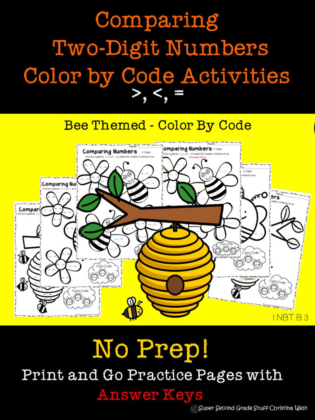 Comparing Two Digit Numbers Comparison Symbols Color by Code Place ...