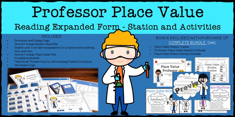 Place Value Bundle Reading/writing Expanded Form Room Transformation ...