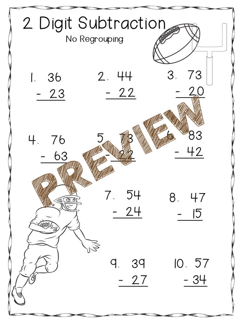 Two and Three Digit Subtraction | Regrouping and No Regrouping ...