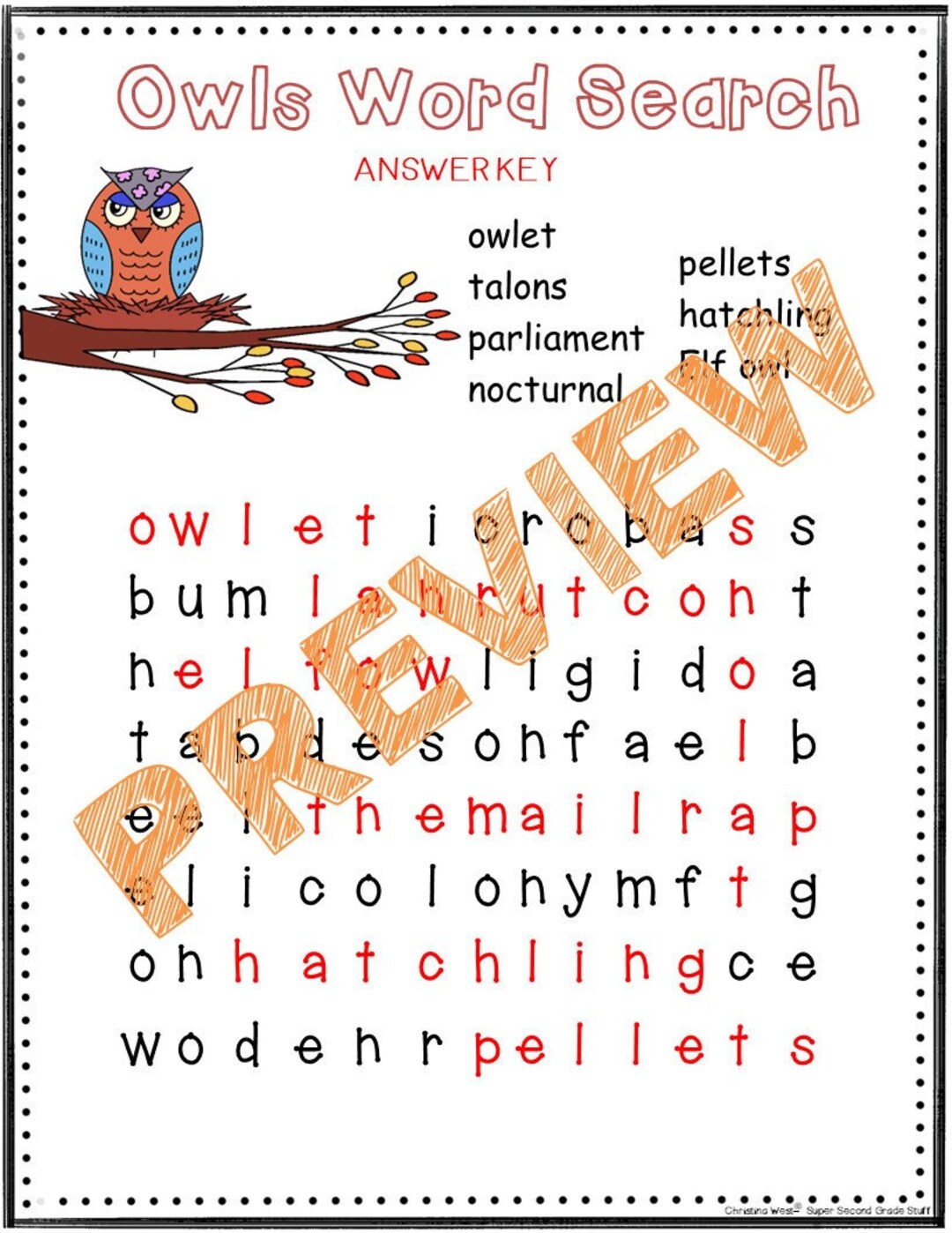 Owl Themed Word Activities | 1st – 3rd | Homeschool | Printable ...