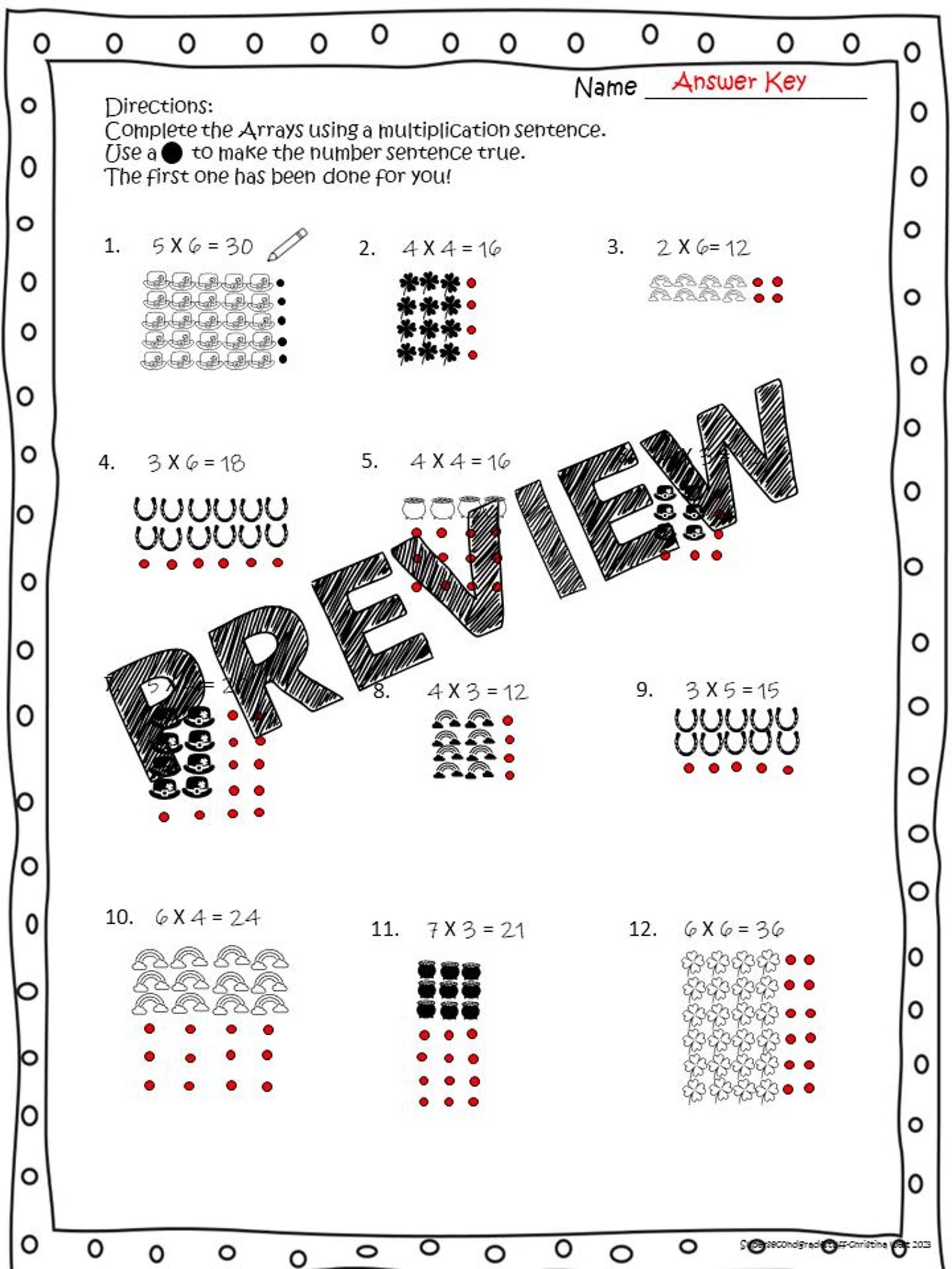 Lucky Arrays! | Multiplication Using Arrays | St Patricks Day | No Prep ...