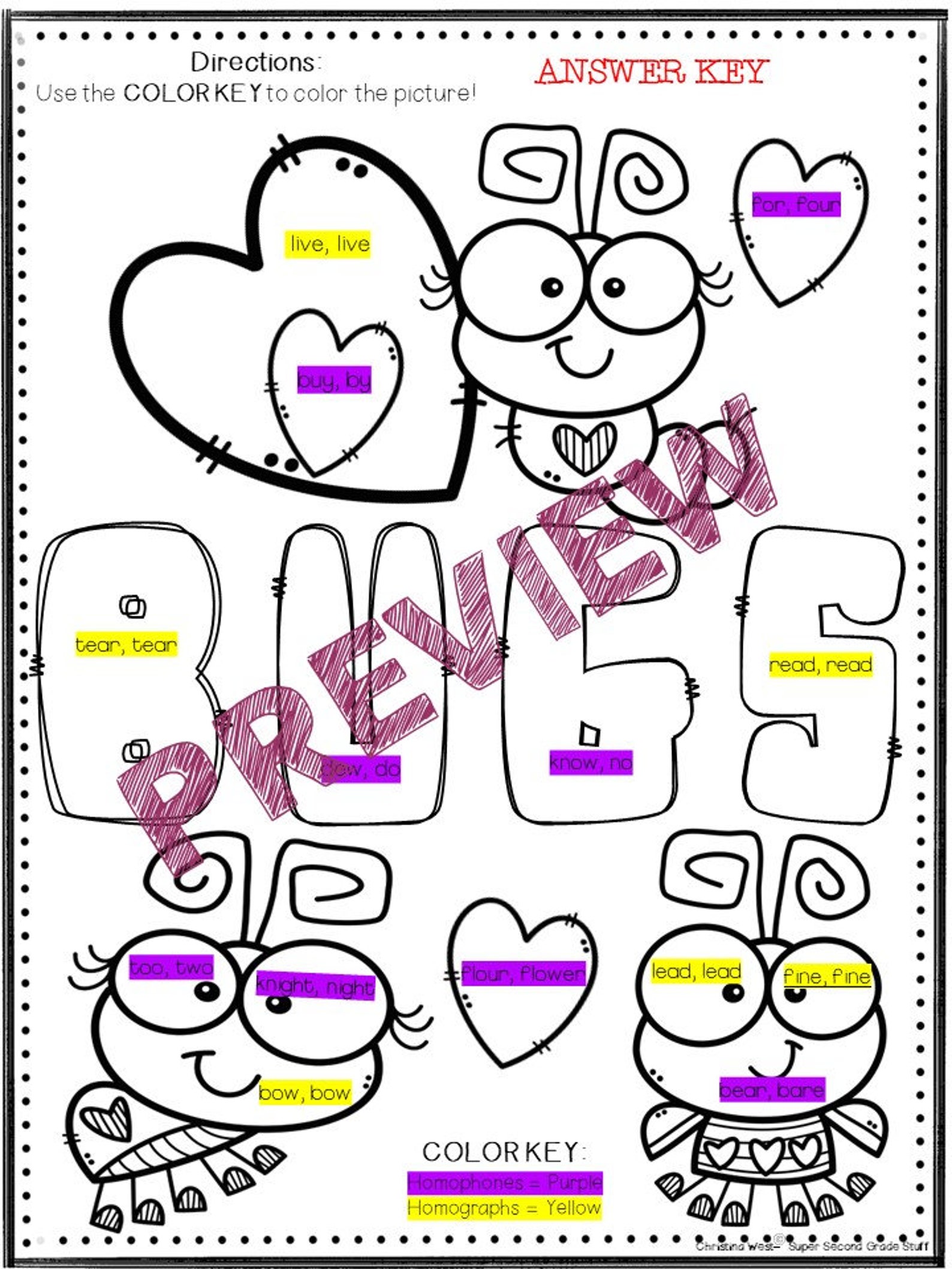 Homophones and Homographs Activities | 1st – 4th | Valentine's Day ...