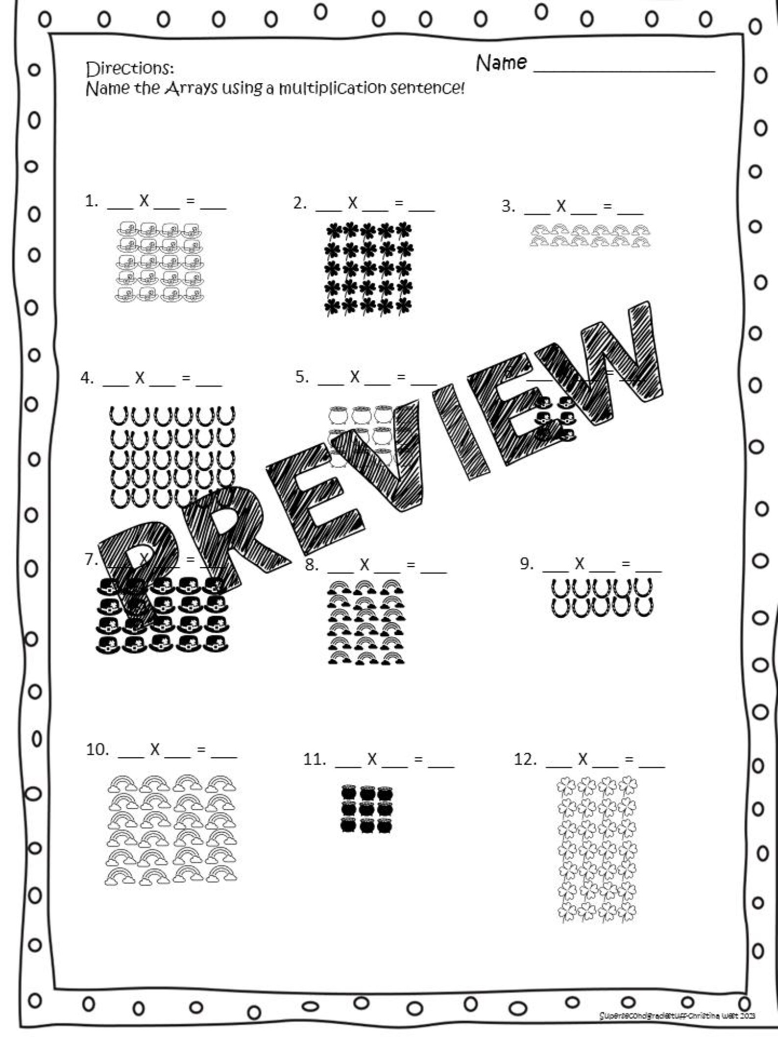 Lucky Arrays! | Multiplication Using Arrays | St Patricks Day | No Prep ...