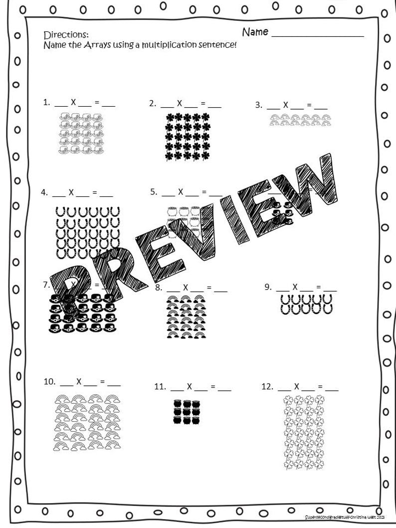 Lucky Arrays! | Multiplication Using Arrays | St Patricks Day | No Prep ...