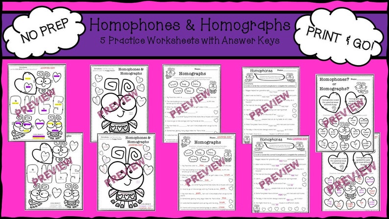 Homophones and Homographs Activities | 1st – 4th | Valentine's Day ...