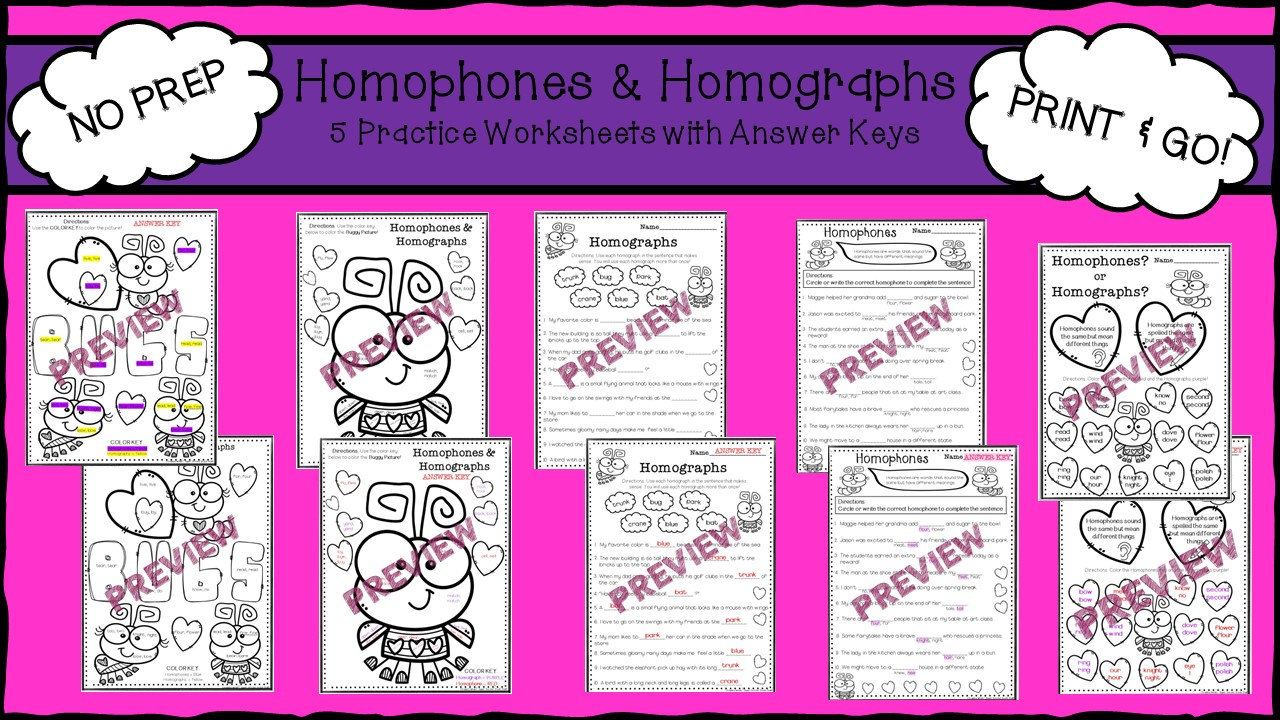 Homophones and Homographs Activities | 1st – 4th | Valentine's Day ...