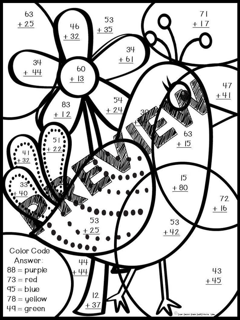 Two and Three Digit Addition| Regrouping and No Regrouping | Color by ...