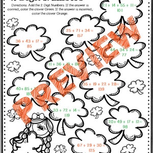 Adding up to 4 Two Digit Numbers | St. Patrick's Day| Addition| 1st ...
