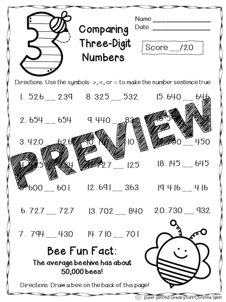 Comparing Numbers | 3 Digits | 1st – 4th | Homeschool | Using ...