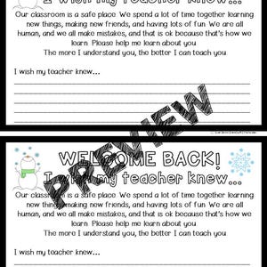 I Wish My Teacher Knew | Templates to "check In" With Students ...