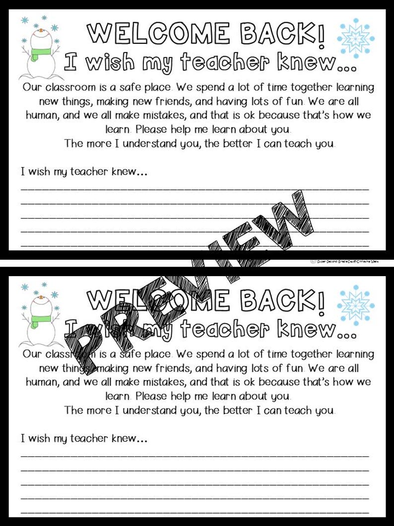 I Wish My Teacher Knew Templates to check In With Students Community ...