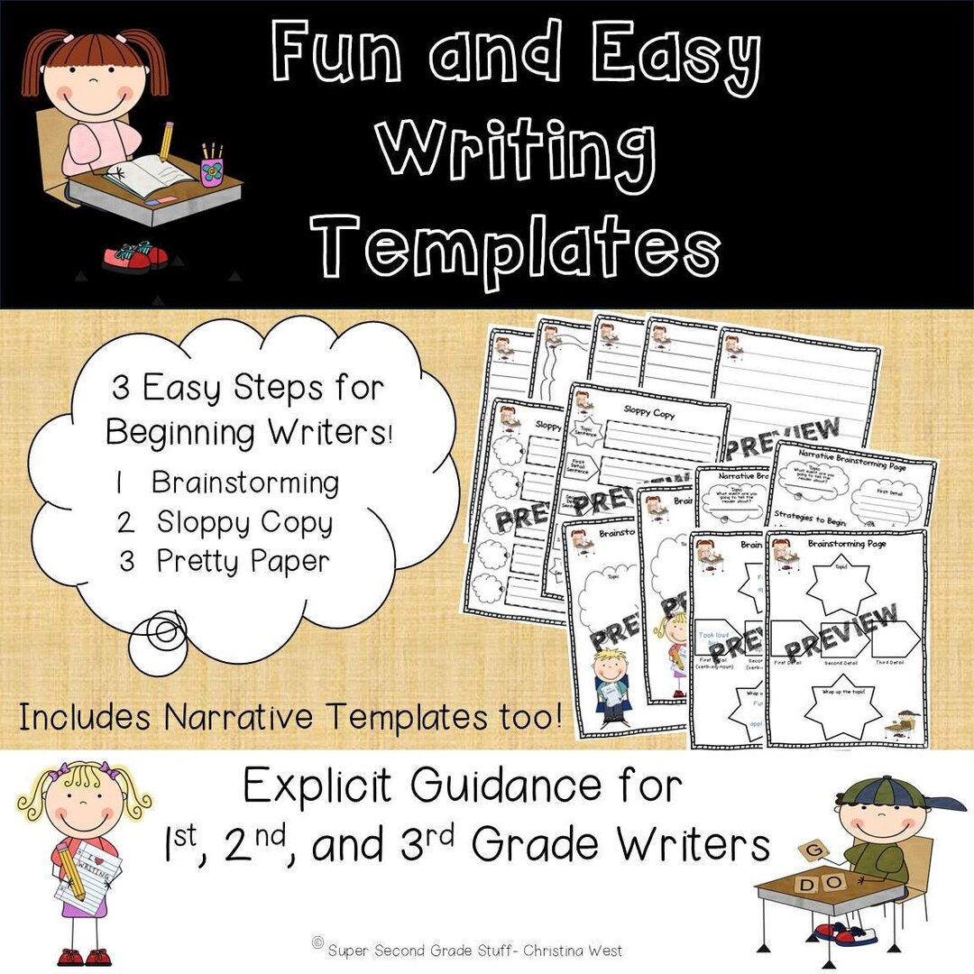 Step by Step Writing Templates | Graphic Organizers | Fun and Easy| 1st ...