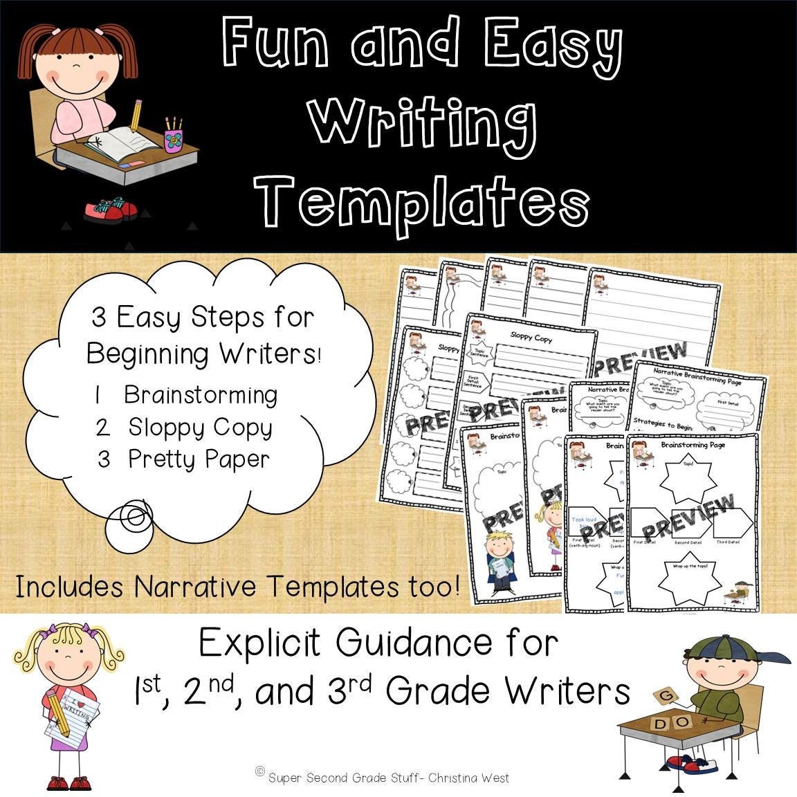 Step by Step Writing Templates | Graphic Organizers | Fun and Easy| 1st ...