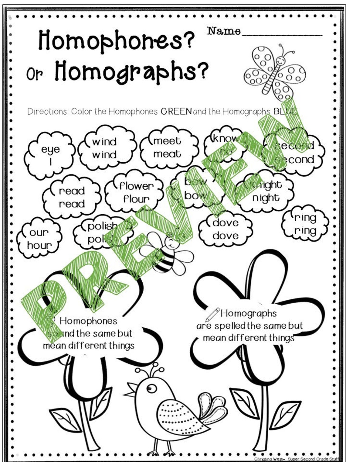 Homophones and Homographs Activities | 1st – 4th | Spring Theme ...