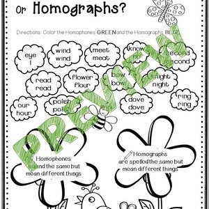 Homophones and Homographs Activities | 1st – 4th | Spring Theme ...