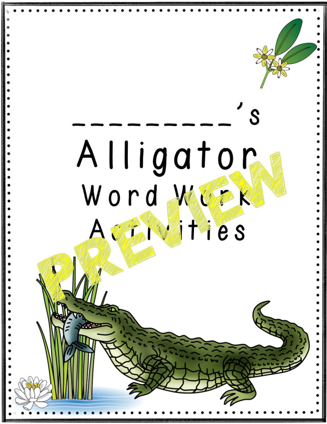 Alligator Themed Word Activities 1st 3rd Homeschool Printable ...