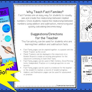 Addition and Subtraction & Multiplication and Division Fact Families ...