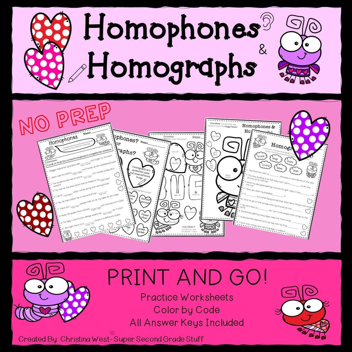 Homophones and Homographs Activities | 1st – 4th | Valentine's Day ...