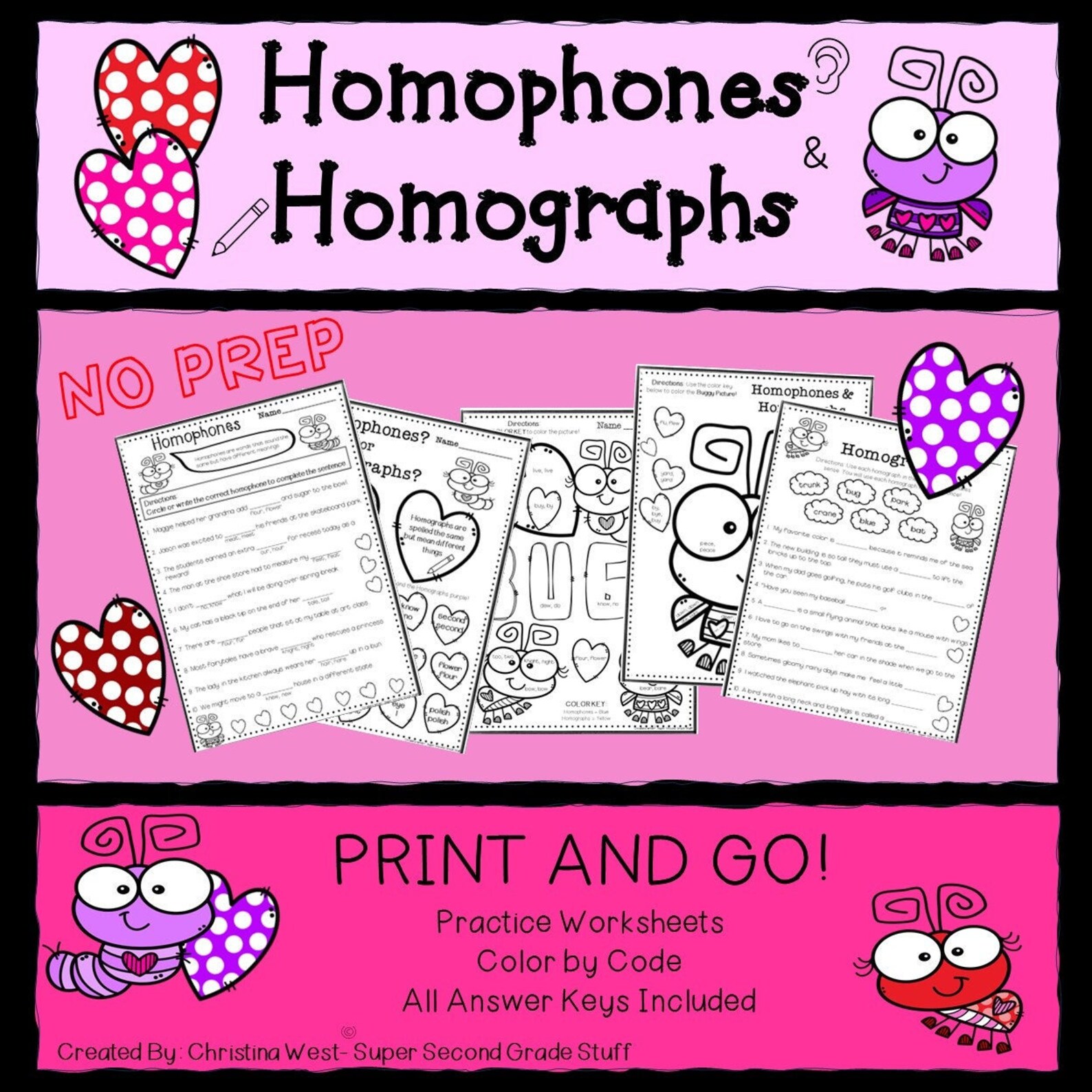 Homophones and Homographs Activities | 1st – 4th | Valentine's Day ...