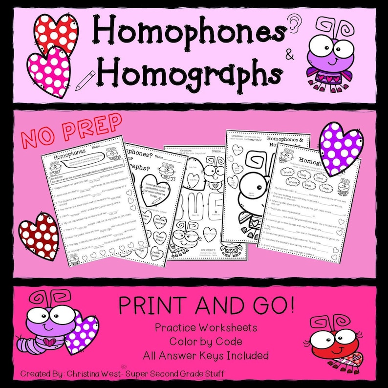 Homophones and Homographs Activities | 1st – 4th | Valentine's Day ...