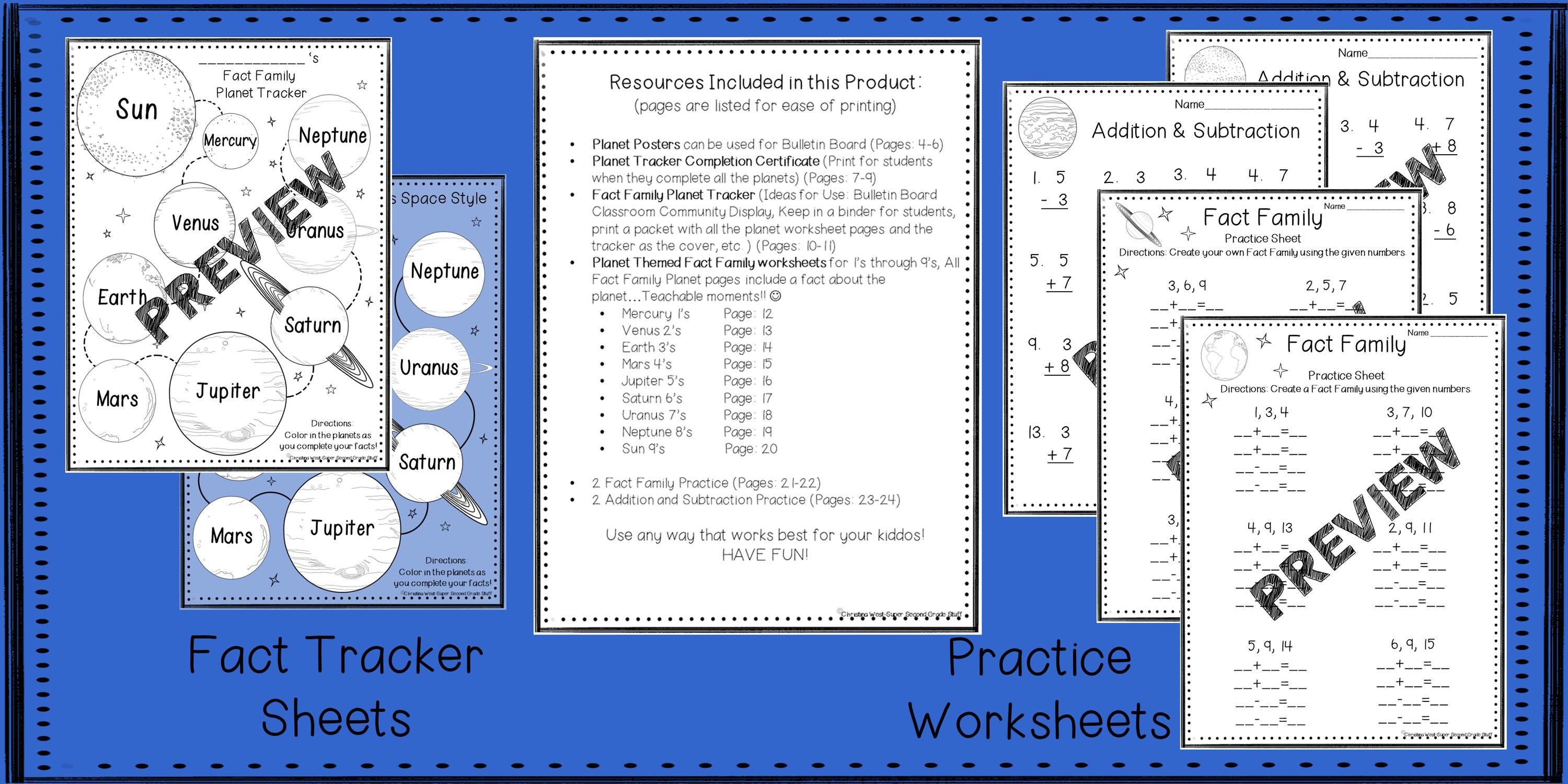 Addition and Subtraction & Multiplication and Division Fact Families ...
