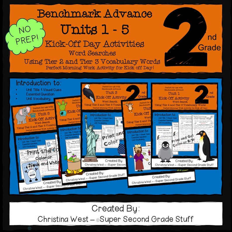 Benchmark Advance Aligned | 2nd Grade Units 1-5: Kick-off Activities ...