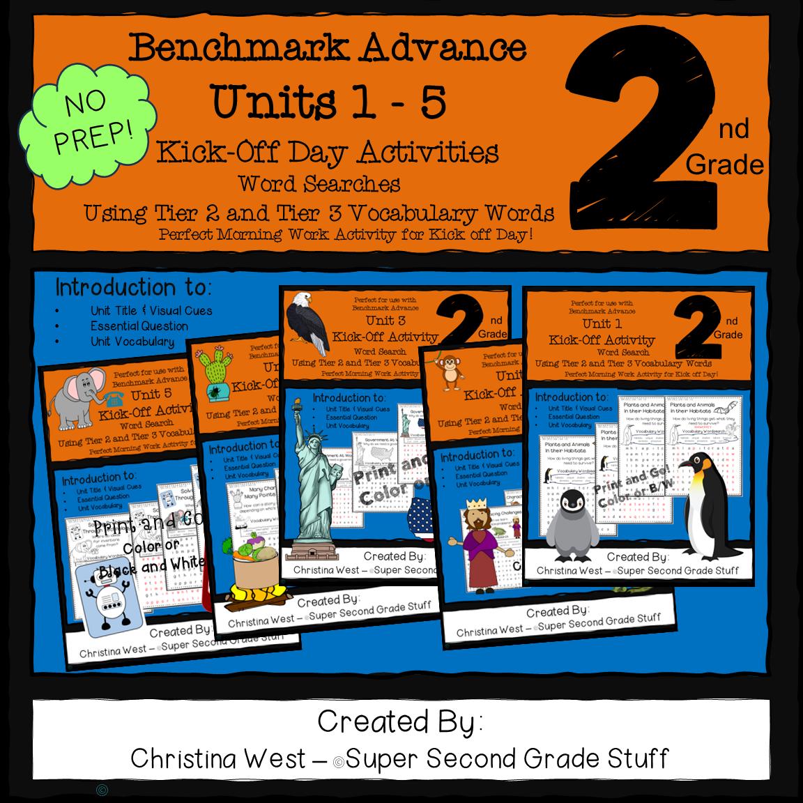 Benchmark Advance Aligned | 2nd Grade Units 1-5: Kick-off Activities ...