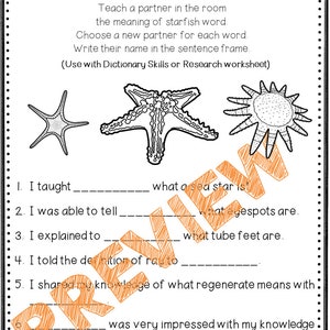 Starfish Themed Word Activities | 1st – 3rd | Homeschool | Printable ...