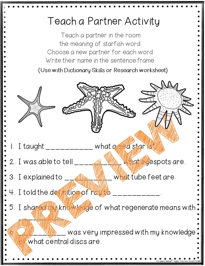 Starfish Themed Word Activities | 1st – 3rd | Homeschool | Printable ...