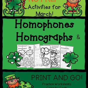 Homophones and Homographs Activities | 1st – 4th | St. Patrick's Day ...