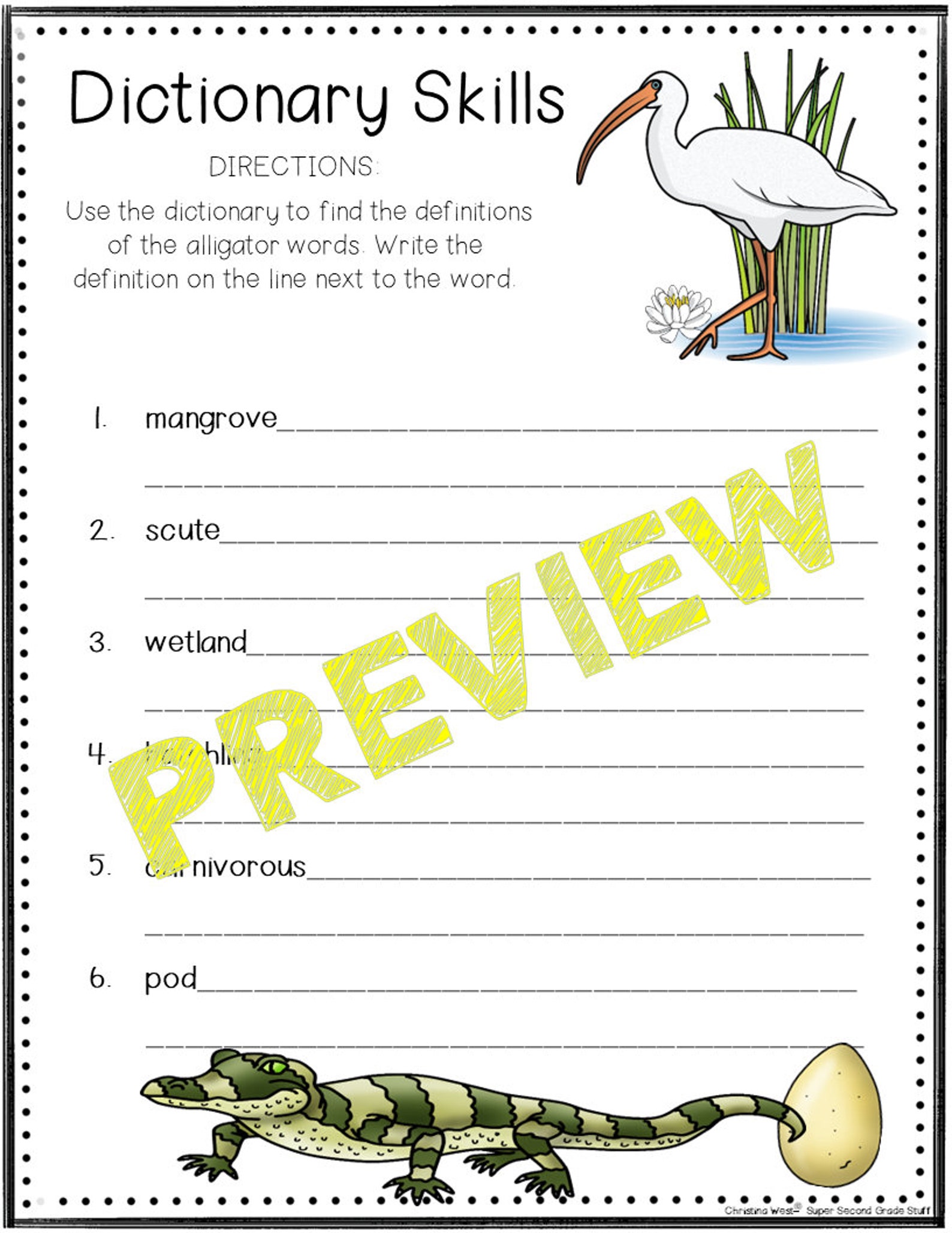 Alligator Themed Word Activities | 1st – 3rd | Homeschool | Printable ...