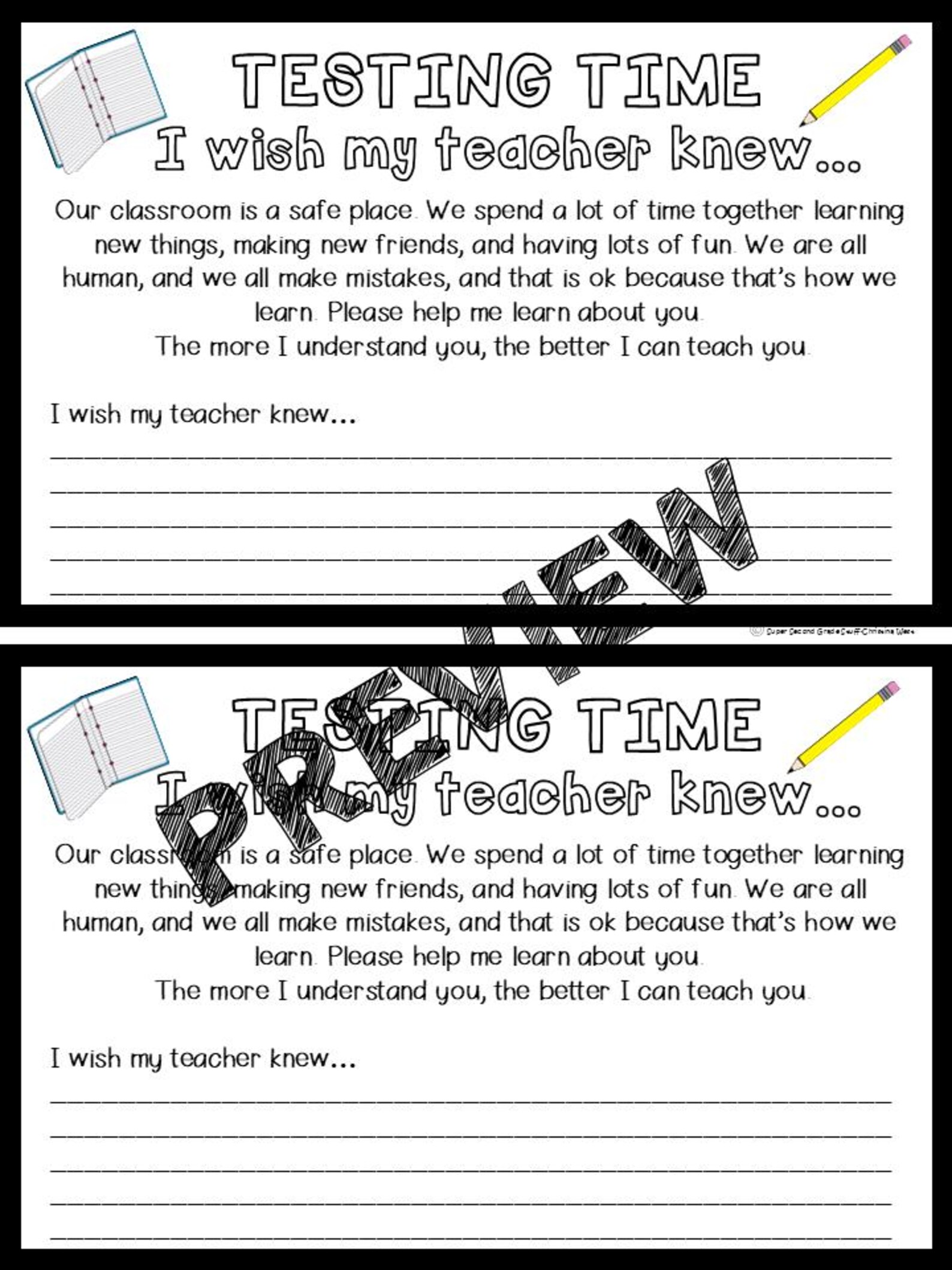 I Wish My Teacher Knew | Templates to "check In" With Students ...