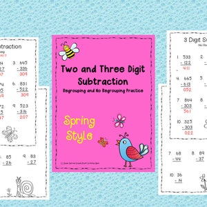 Two and Three Digit Addition and Subtraction| Regrouping and No ...