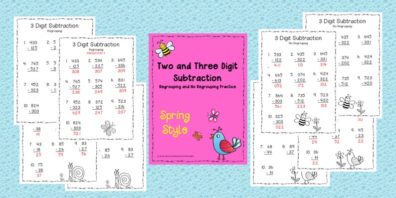 Two and Three Digit Addition and Subtraction| Regrouping and No ...