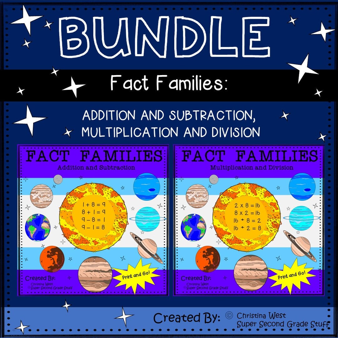 Addition and Subtraction & Multiplication and Division Fact Families ...