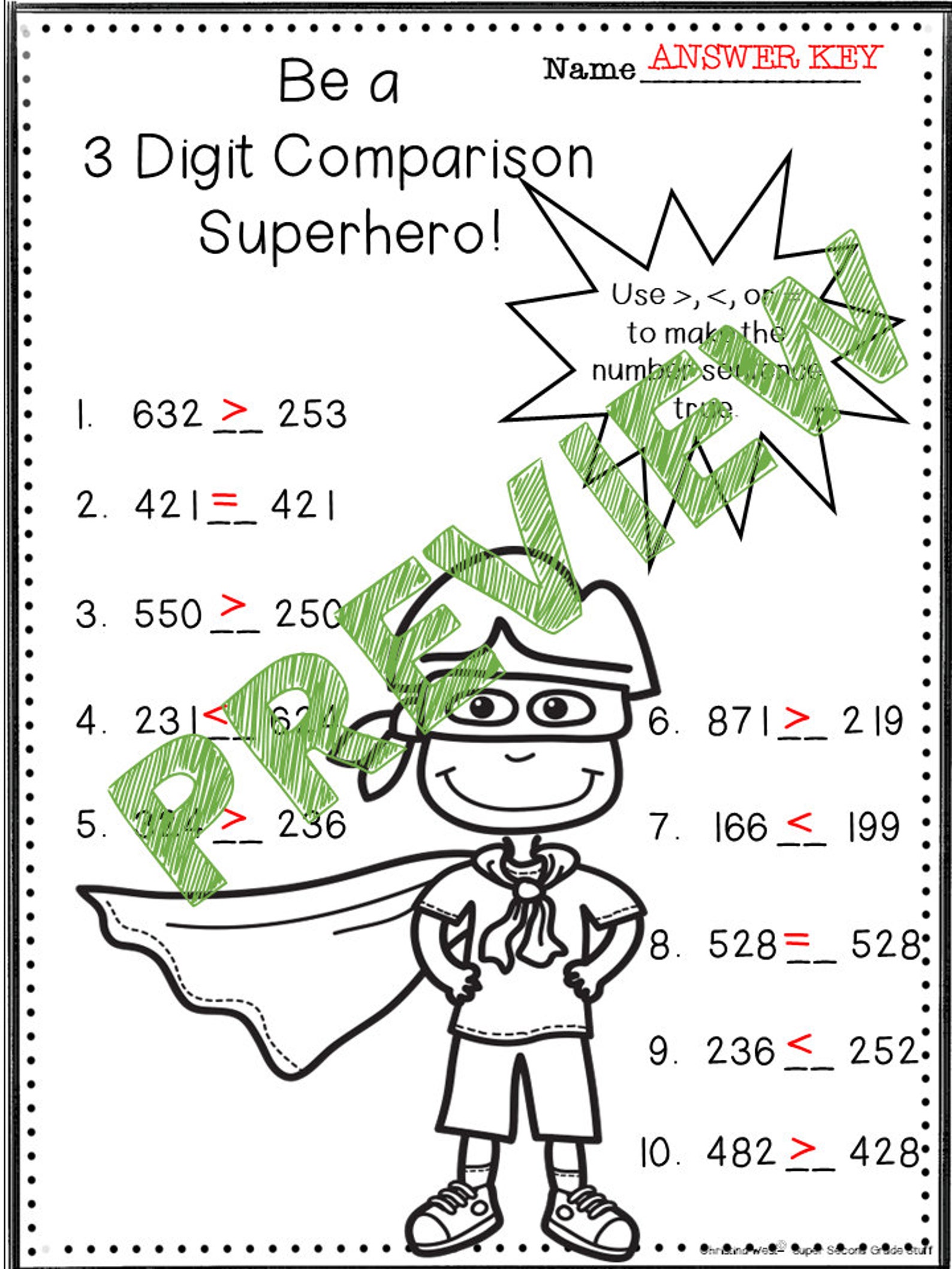 Comparing Three Digit Numbers | Comparison Symbols | Place Value ...