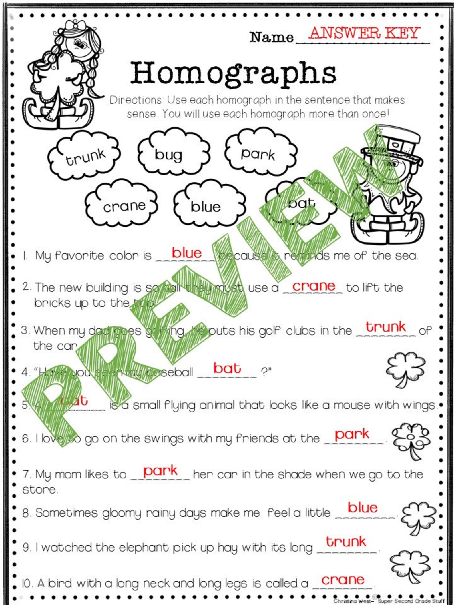 Homophones and Homographs Activities | 1st – 4th | St. Patrick's Day ...