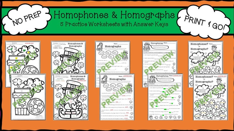 Homophones and Homographs Activities | 1st – 4th | St. Patrick's Day ...