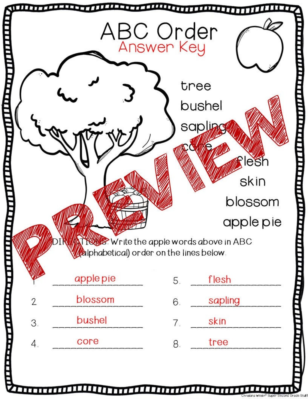 Apple Themed Word Activities | 1st – 3rd | Homeschool | Printable ...