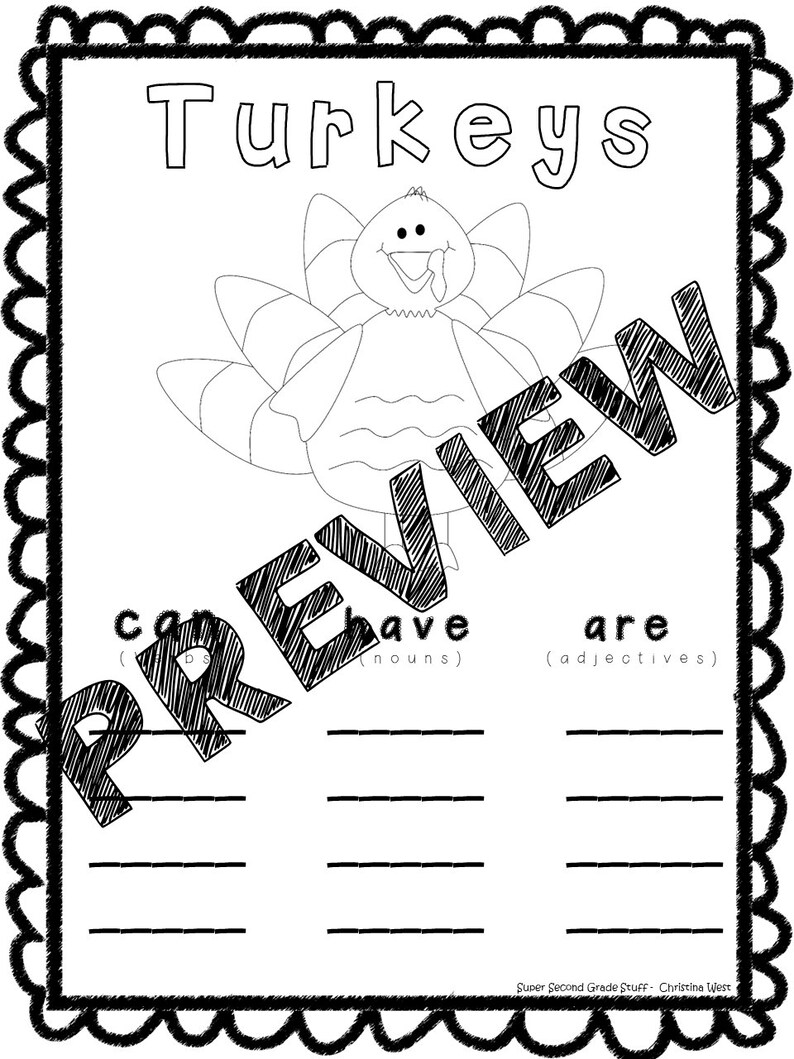 Parts of Speech Practice Worksheets| Thanksgiving| November | 1st – 5th ...