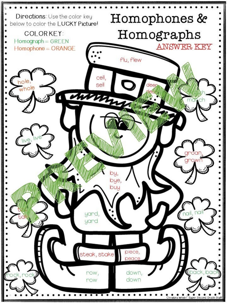 Homophones and Homographs Activities | 1st – 4th | St. Patrick's Day ...