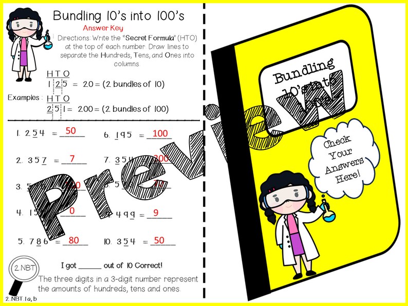 Place Value | Bundling 10s Into 100s | 1st – 4th | Secret Formula Theme ...