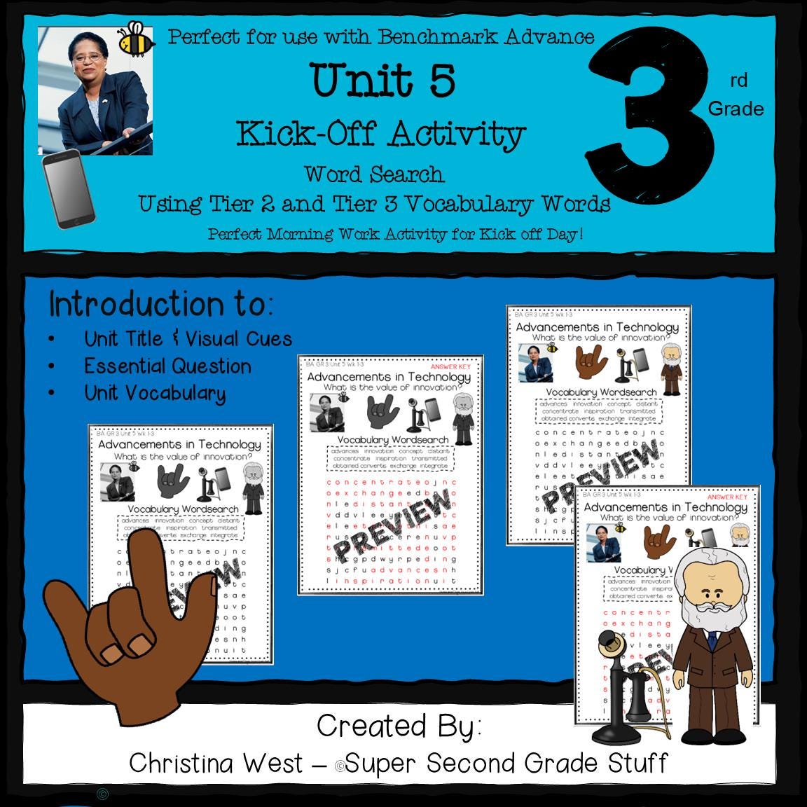 Benchmark Advance Aligned | 3rd Grade Units 1 - 5: Activities for Kick ...