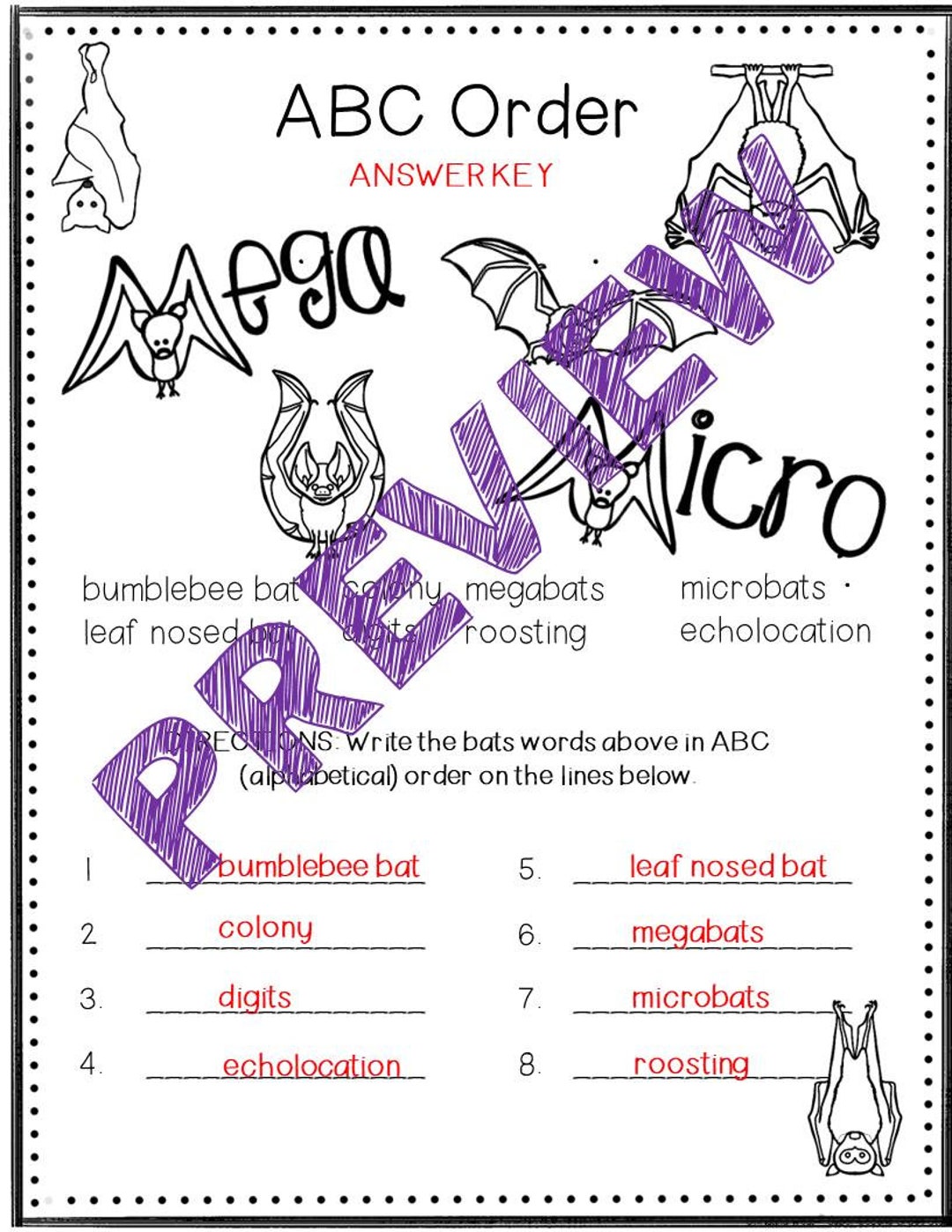 Bat Themed Math Activities | 1st – 3rd | Comparing 2 Digit Numbers ...